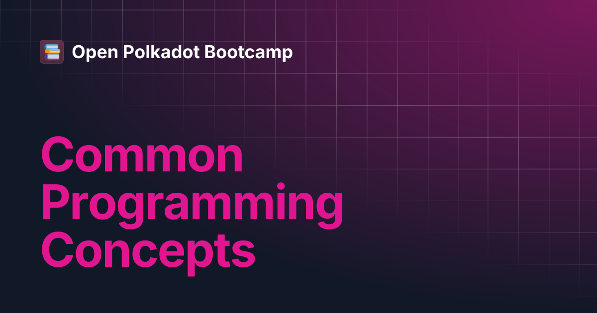 Common Programming Concepts | Open Polkadot Bootcamp